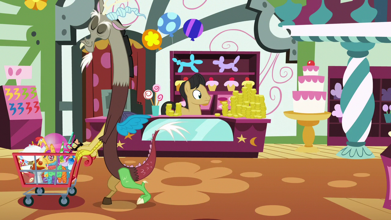 #1611428 - safe, screencap, cherry cola, cherry fizzy, discord, pony ...