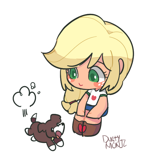 #1598855 - safe, artist:dusty-munji, applejack, winona, equestria girls ...