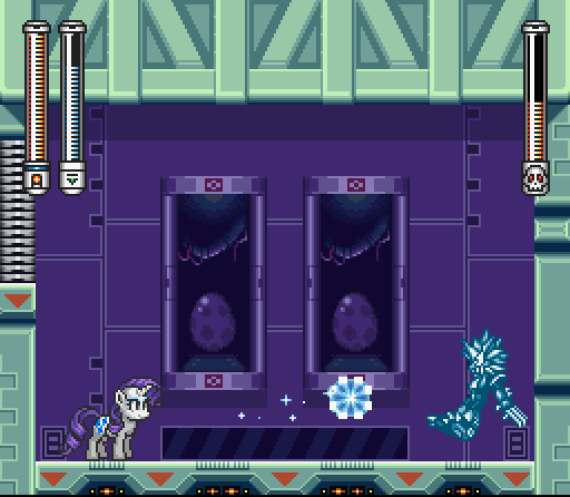 #1599063 - safe, artist:mega-poneo, rarity, crossover, fight, freeze ...