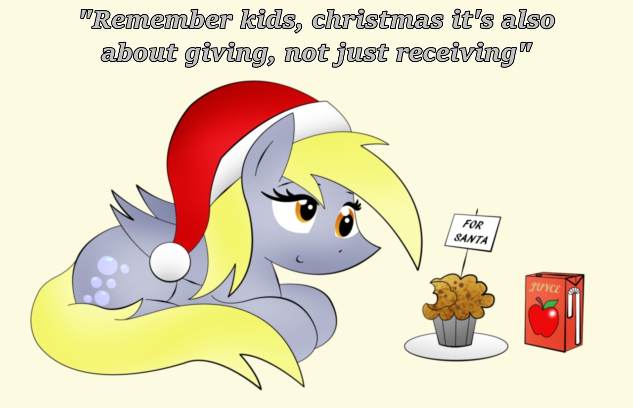 #1615386 - safe, artist:poseidonathenea, derpy hooves, christmas, food ...