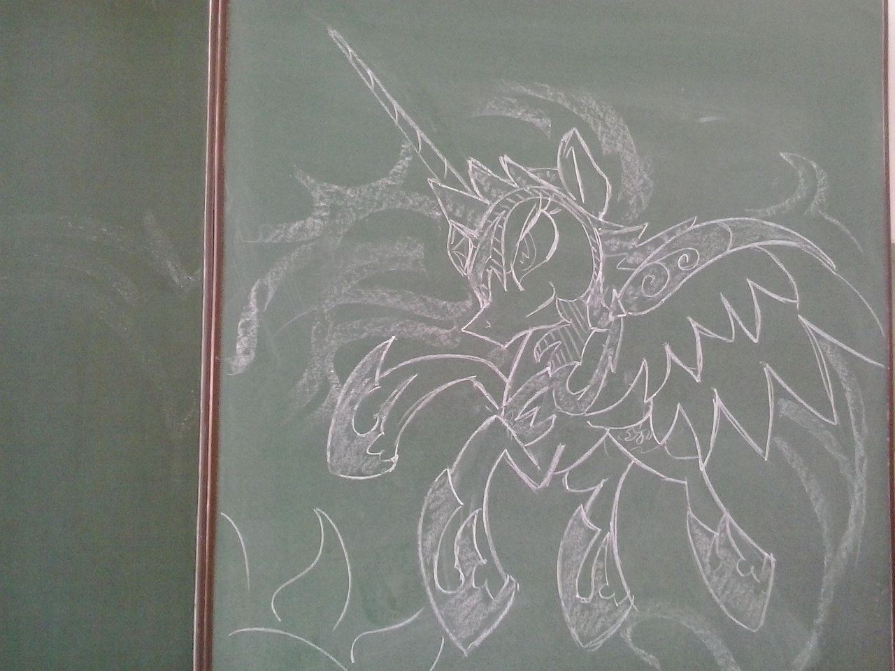 #1620883 - safe, artist:lixthefork, daybreaker, pony, g4, chalk drawing ...