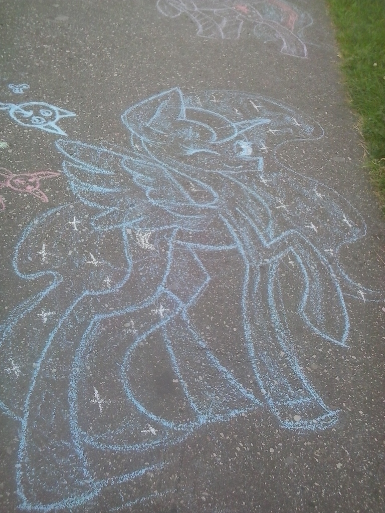 #1620891 - safe, artist:lixthefork, princess luna, pony, g4, chalk ...