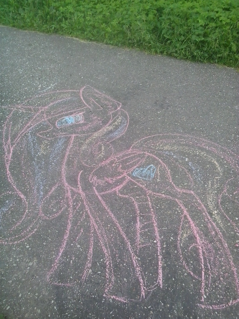 #1620897 - safe, artist:lixthefork, princess cadance, pony, g4, chalk ...