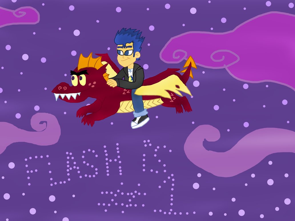 #1601486 - safe, artist:ktd1993, flash sentry, garble, dragon ...