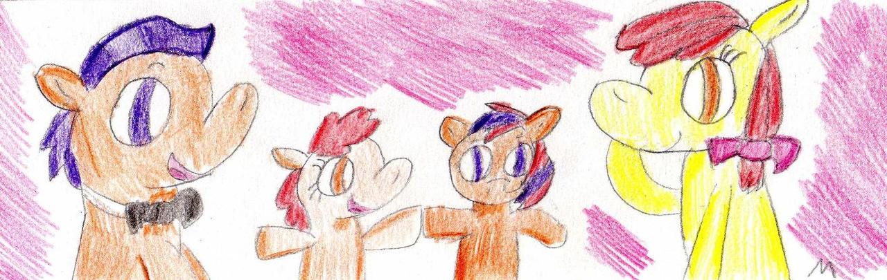 #1603228 - safe, artist:ptitemouette, apple bloom, tender taps, oc, oc ...