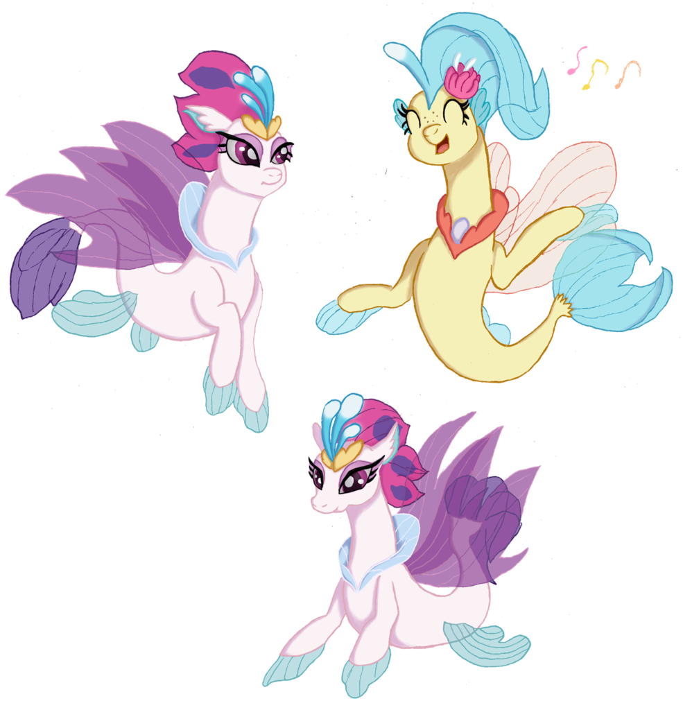 #1603330 - safe, artist:swasfews, princess skystar, queen novo, seapony ...