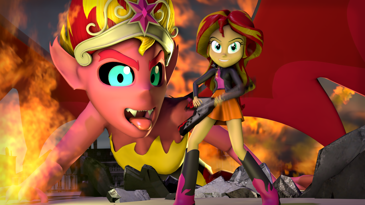 #1359089 - safe, artist:roxannegoat, sunset shimmer, equestria girls ...