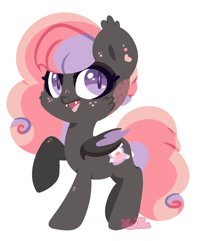 #1363081 - safe, artist:xaika, oc, oc only, oc:powderpuff, bat pony ...