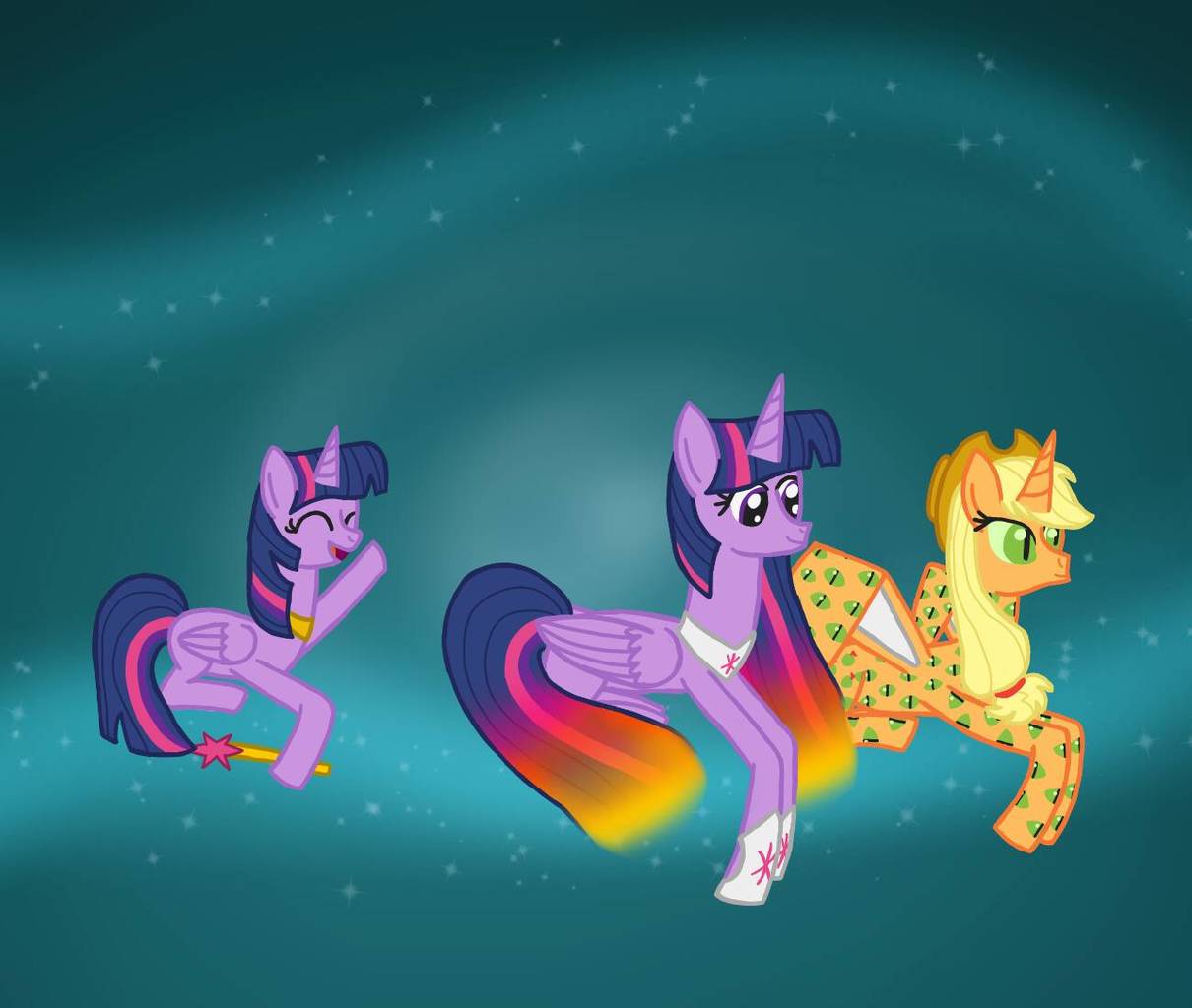 #1364101 - semi-grimdark, artist:ekdeans, applejack, twilight sparkle ...