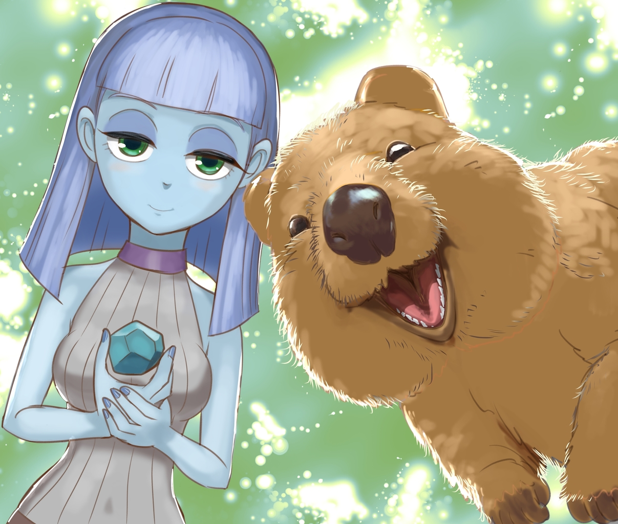 #1372899 - safe, artist:manmaru00, boulder (pet), maud pie, equestria ...