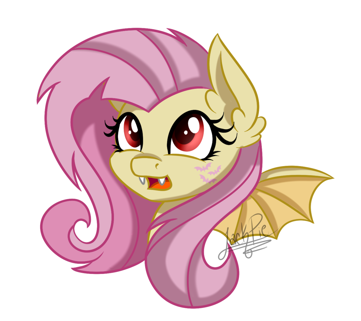 #1374508 - safe, artist:jack-pie, fluttershy, bat pony, pony, g4, bust ...