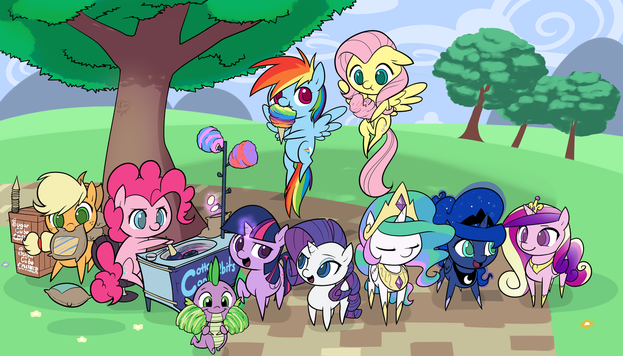#1385504 - safe, artist:valcron, applejack, fluttershy, pinkie pie ...