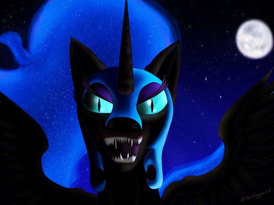 #1393879 - safe, artist:blinkingpink, nightmare moon, alicorn, pony, g4 ...