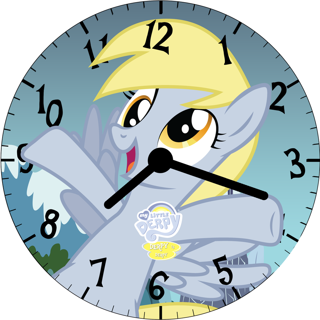 #1396147 - safe, artist:trebory6, derpy hooves, pegasus, pony, clock ...