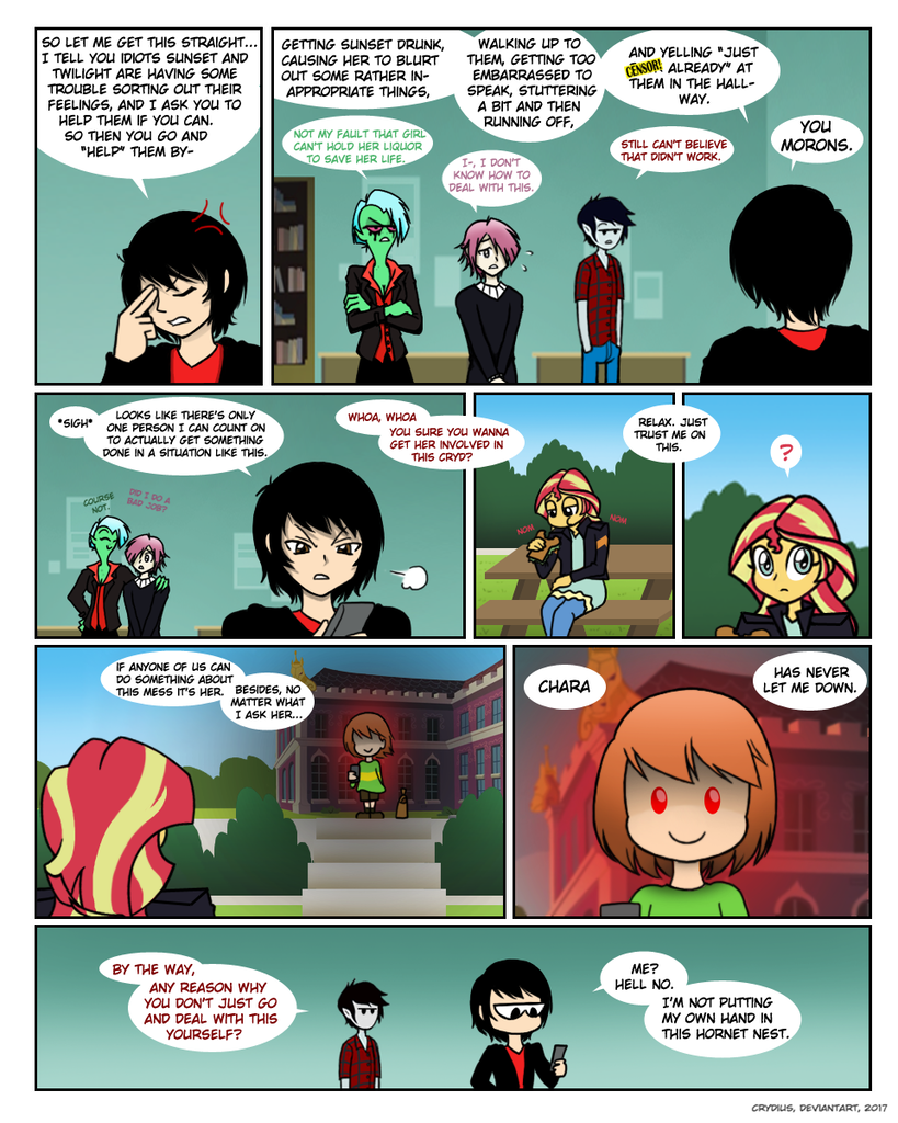 #1399153 - safe, artist:crydius, sunset shimmer, oc, oc:crydius, series ...