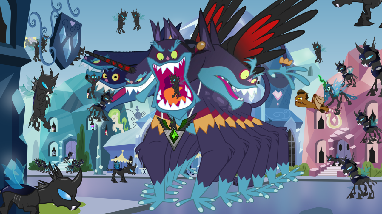 #1381809 - safe, artist:lastdeath101, ahuizotl, derpy hooves ...