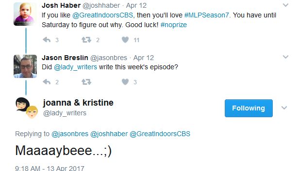 #1410921 - safe, season 7, josh haber, meta, text, twitter - Derpibooru