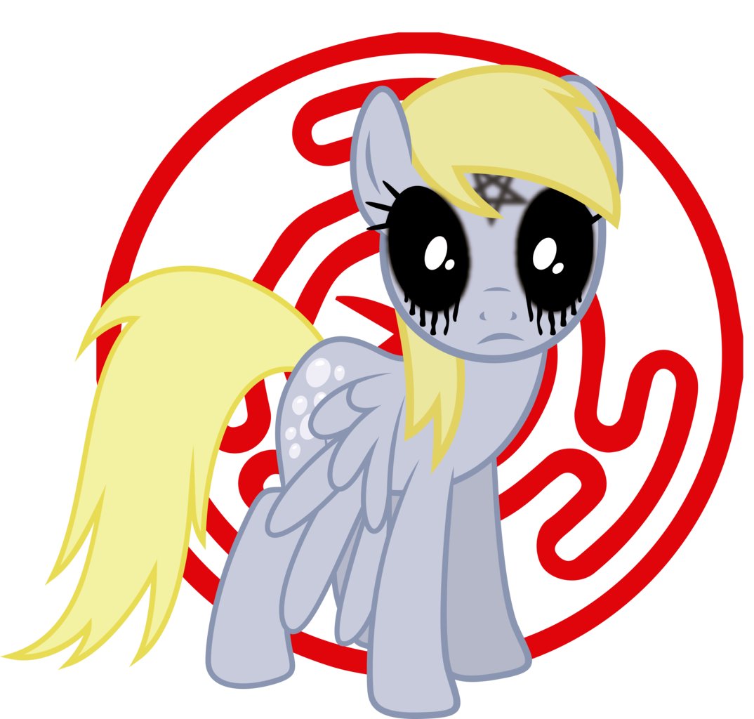 #1414759 - grimdark, artist:j5a4, derpy hooves, oc, oc:hecate, pegasus ...