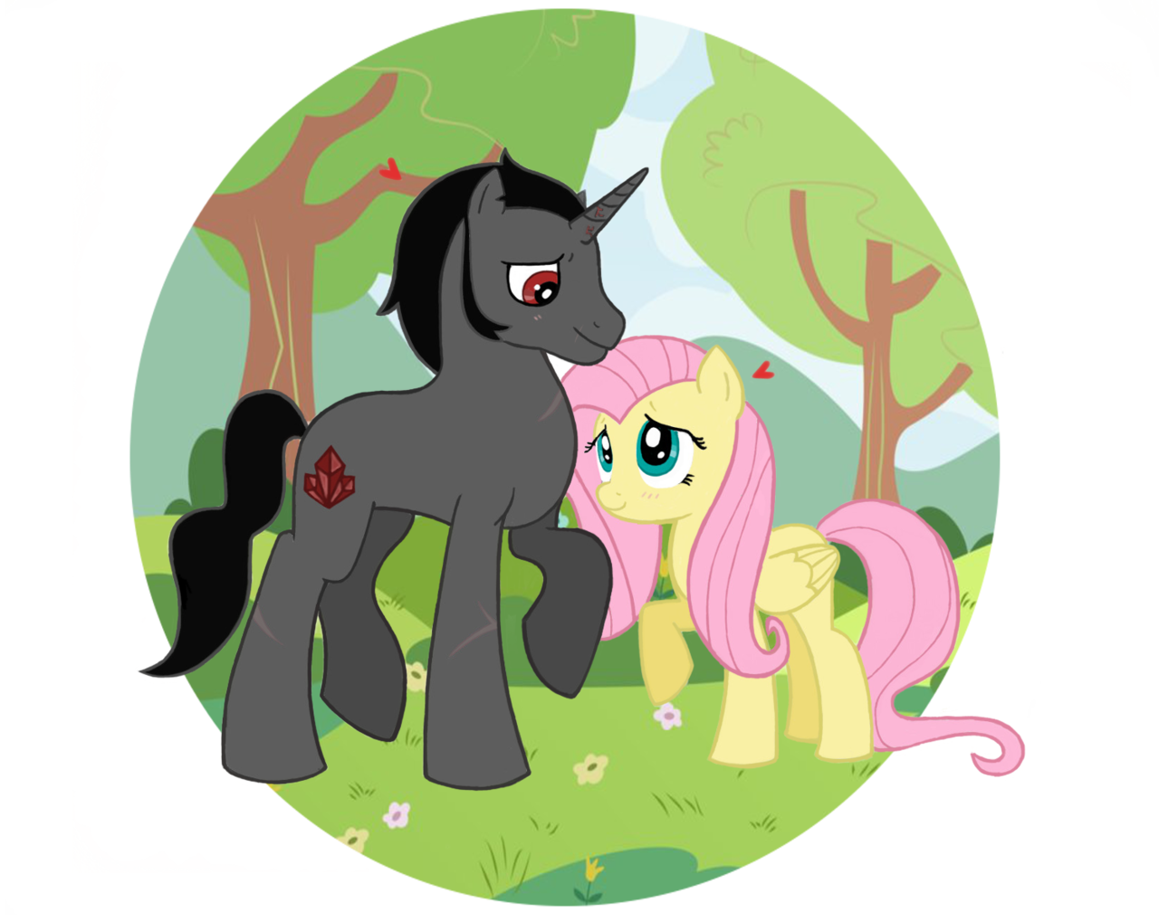 #1415496 - safe, artist:rukawa93, fluttershy, king sombra, g4, female ...