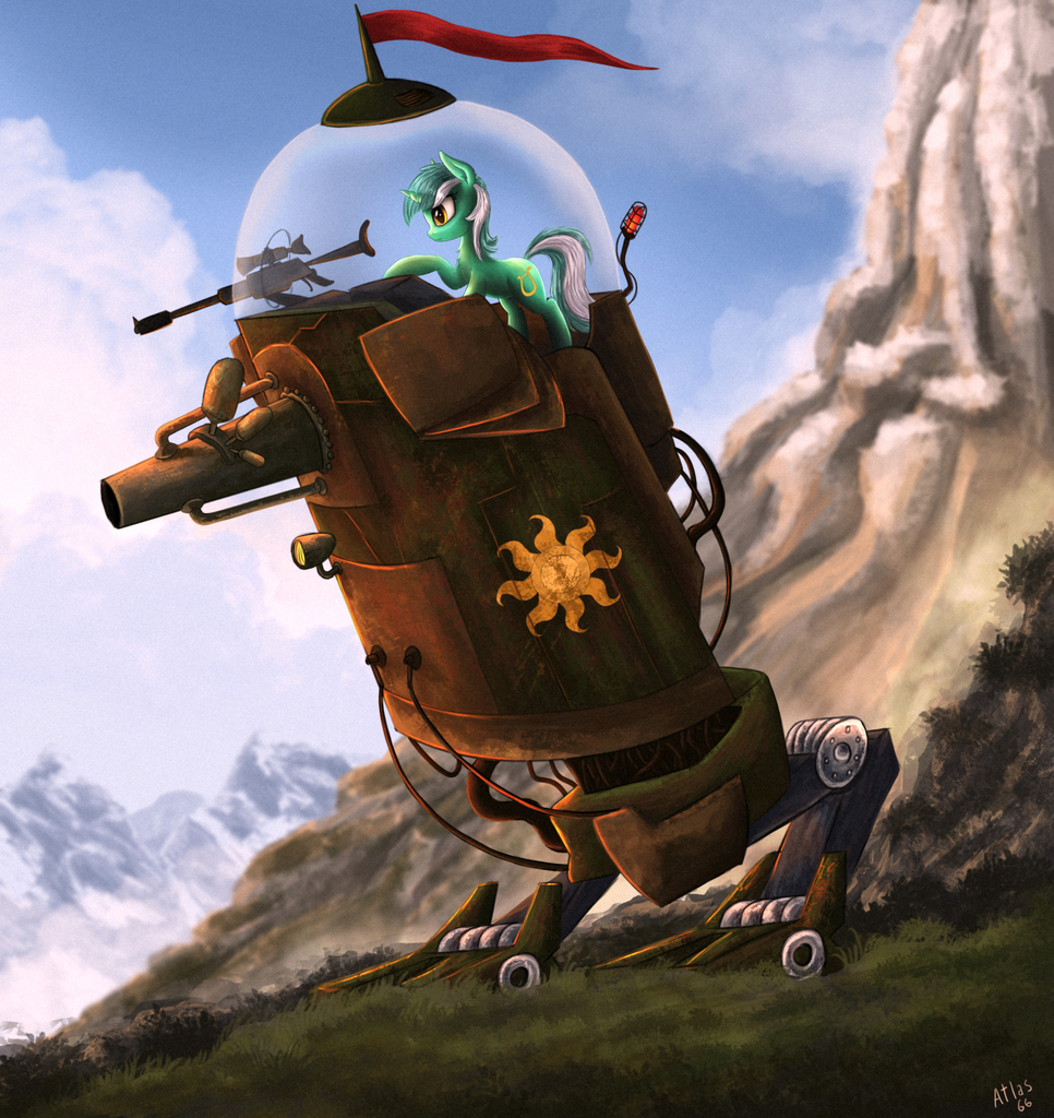 #1422860 - safe, artist:atlas-66, lyra heartstrings, pony, robot ...