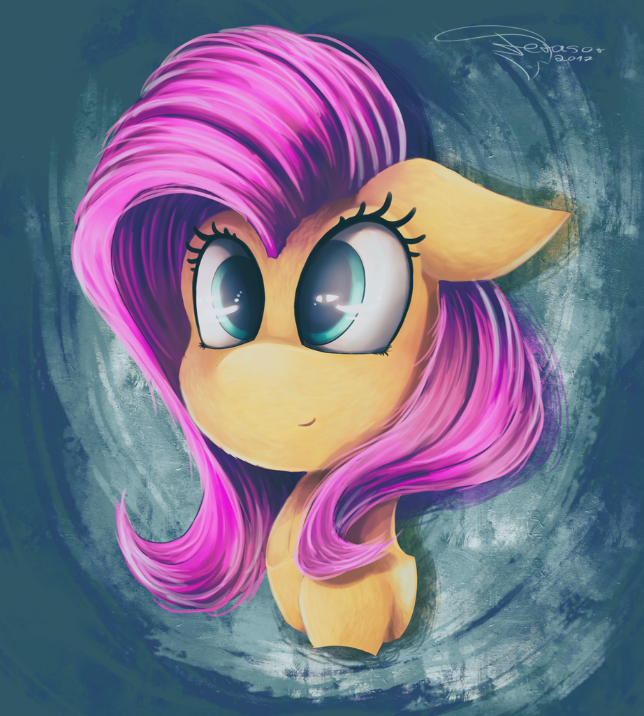 #1403163 - safe, artist:ferasor, fluttershy, pony, g4, colored pupils ...