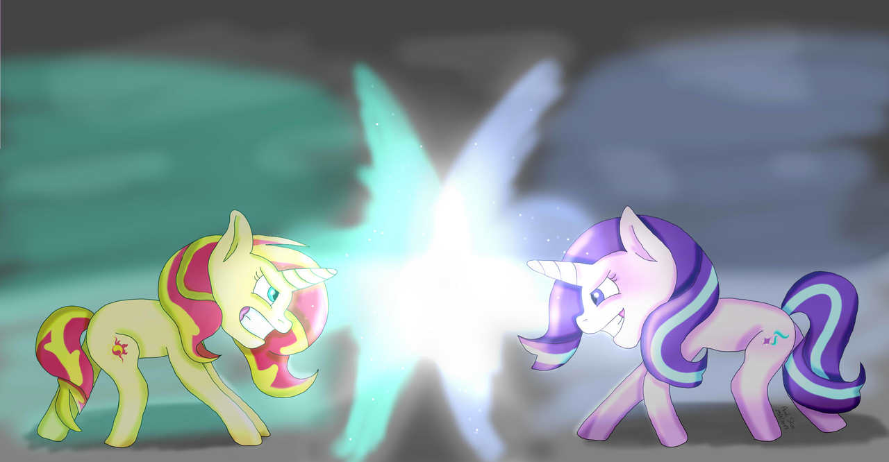 #1425823 - safe, artist:maddollypinkie, starlight glimmer, sunset ...