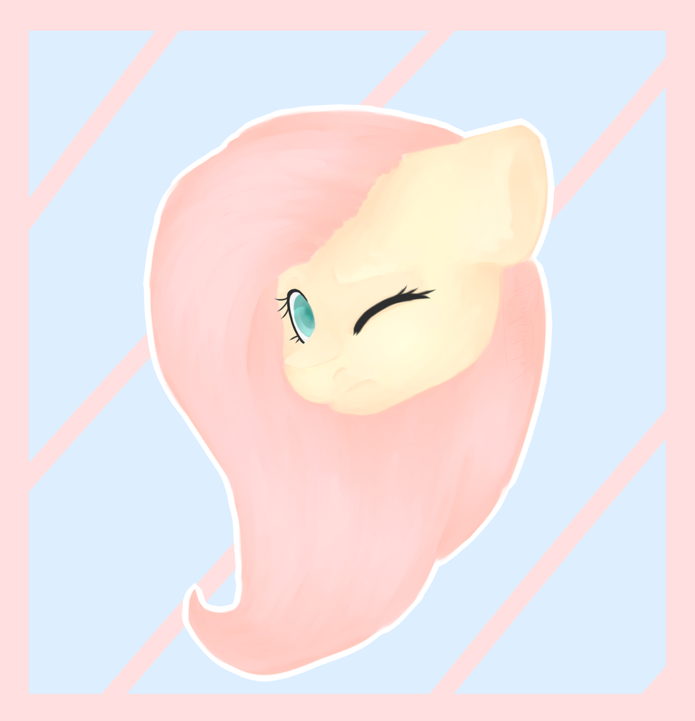 #1433885 - safe, artist:pinkcloudhugger, fluttershy, pony, g4, bust ...