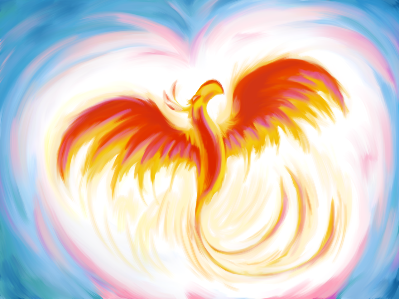 #1434657 - safe, artist:shade-os, philomena, phoenix, female, flying ...