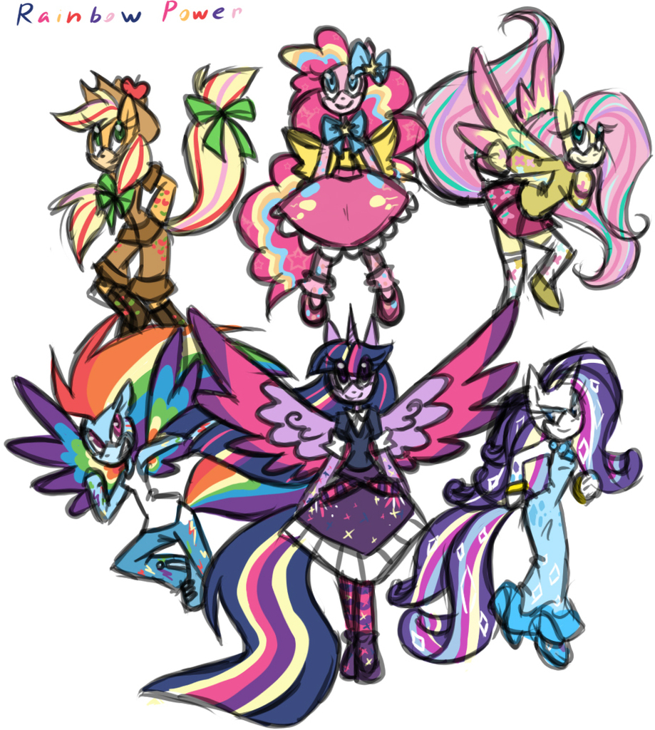 #1435166 - safe, artist:hoshinousagi, applejack, fluttershy, pinkie pie ...