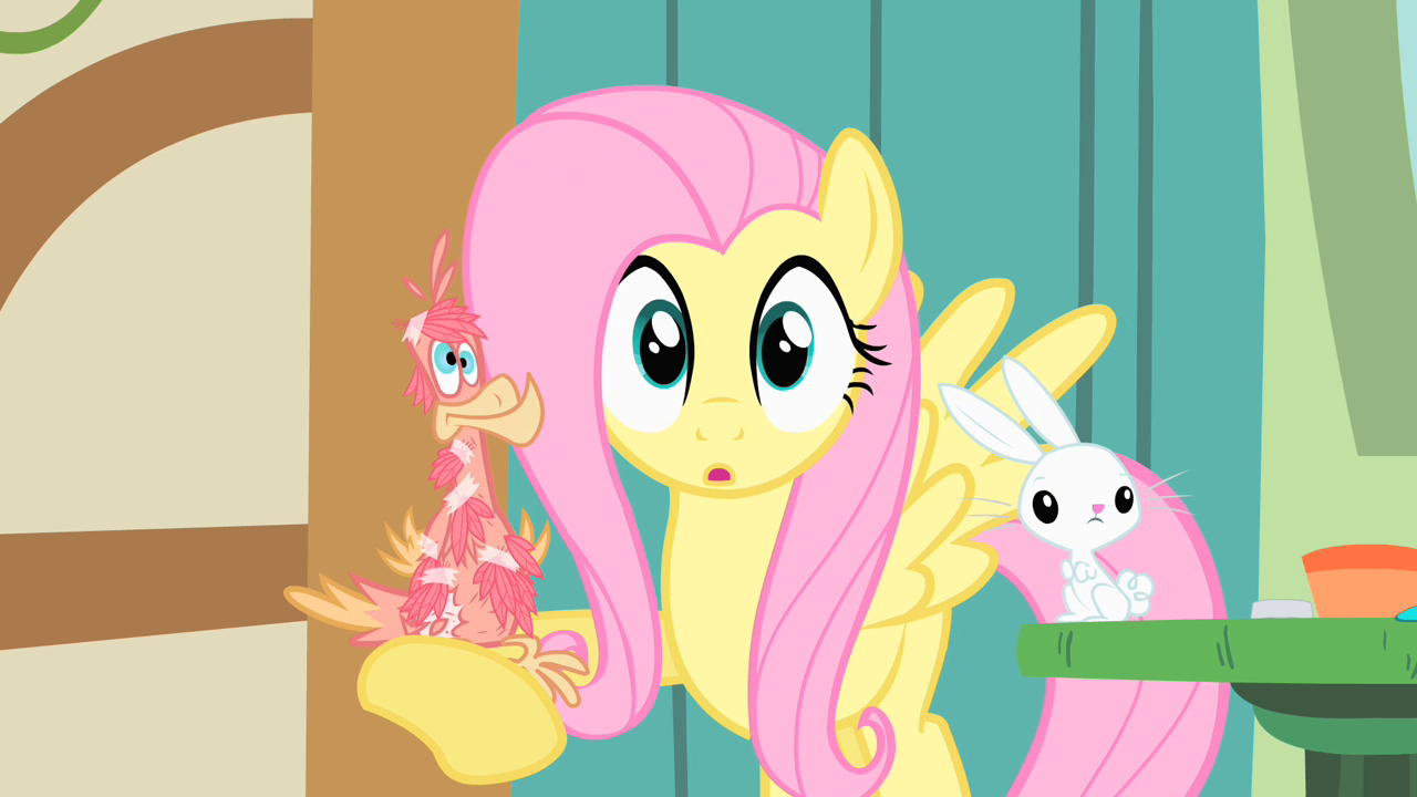 #1437290 - safe, screencap, angel bunny, fluttershy, philomena, bird ...