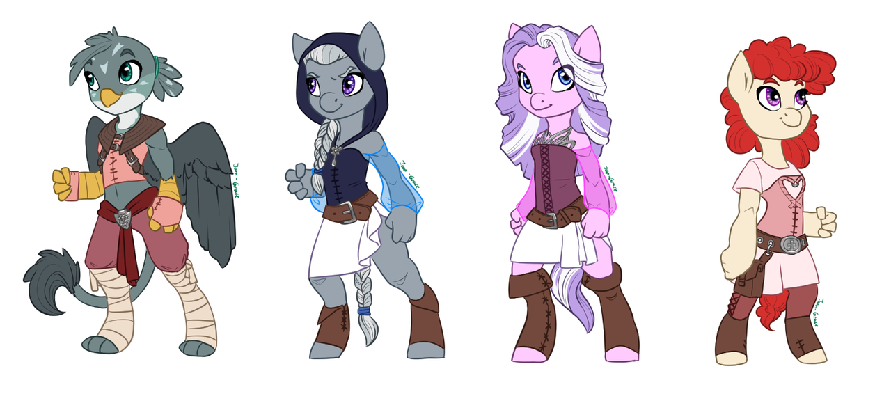 #1438265 - safe, artist:joan-grace, diamond tiara, gabby, silver spoon ...