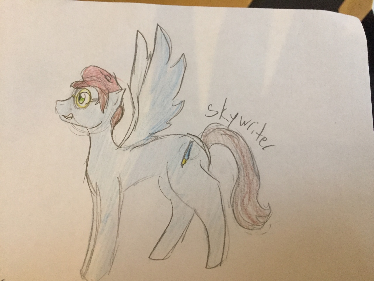 #1440168 - safe, artist:page turner, oc, oc only, oc:skywriter, pegasus ...