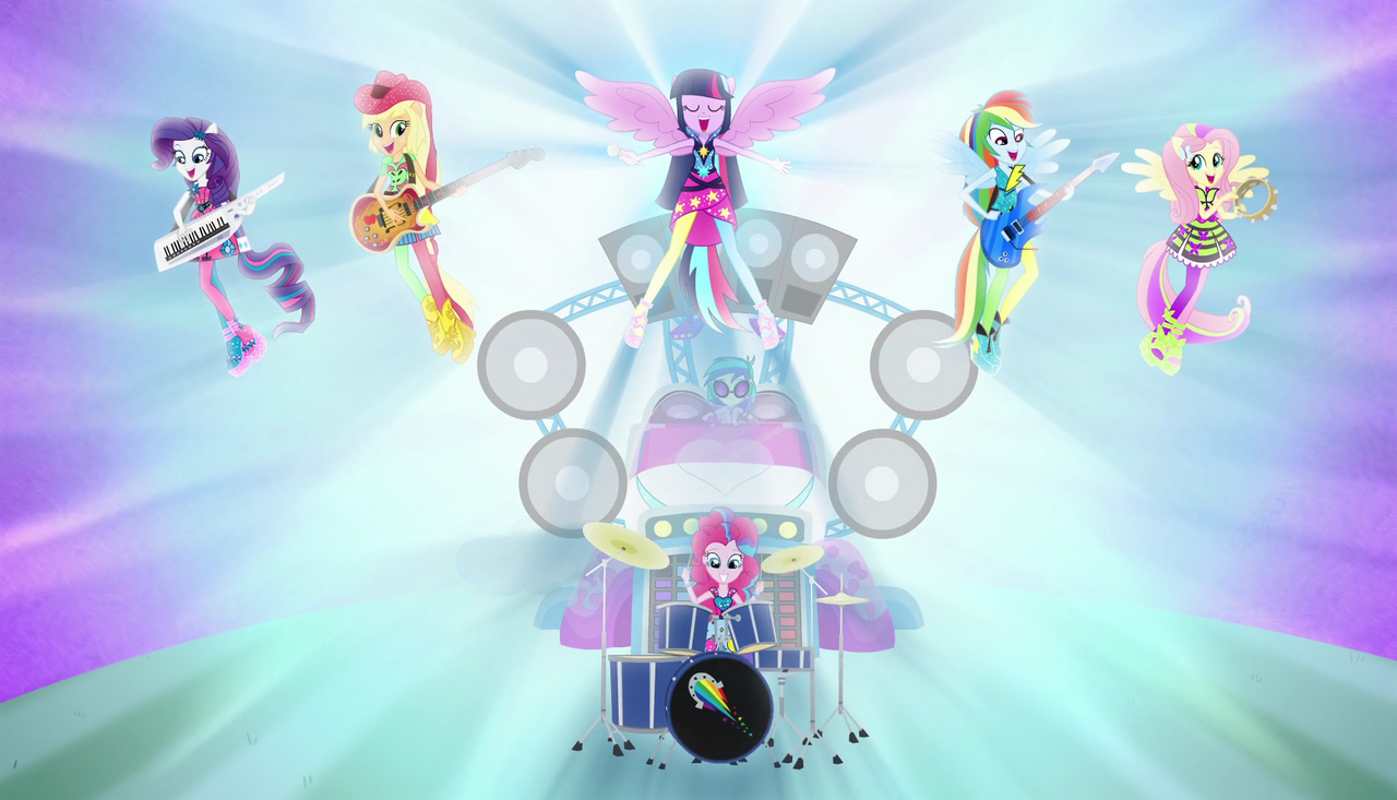 #1440206 - safe, screencap, applejack, dj pon-3, fluttershy, pinkie pie ...