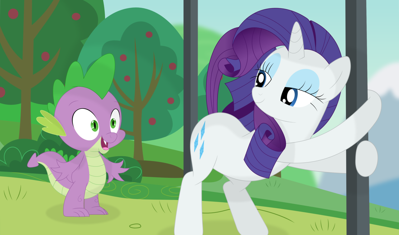 #1426728 - suggestive, artist:porygon2z, rarity, spike, dragon, pony ...