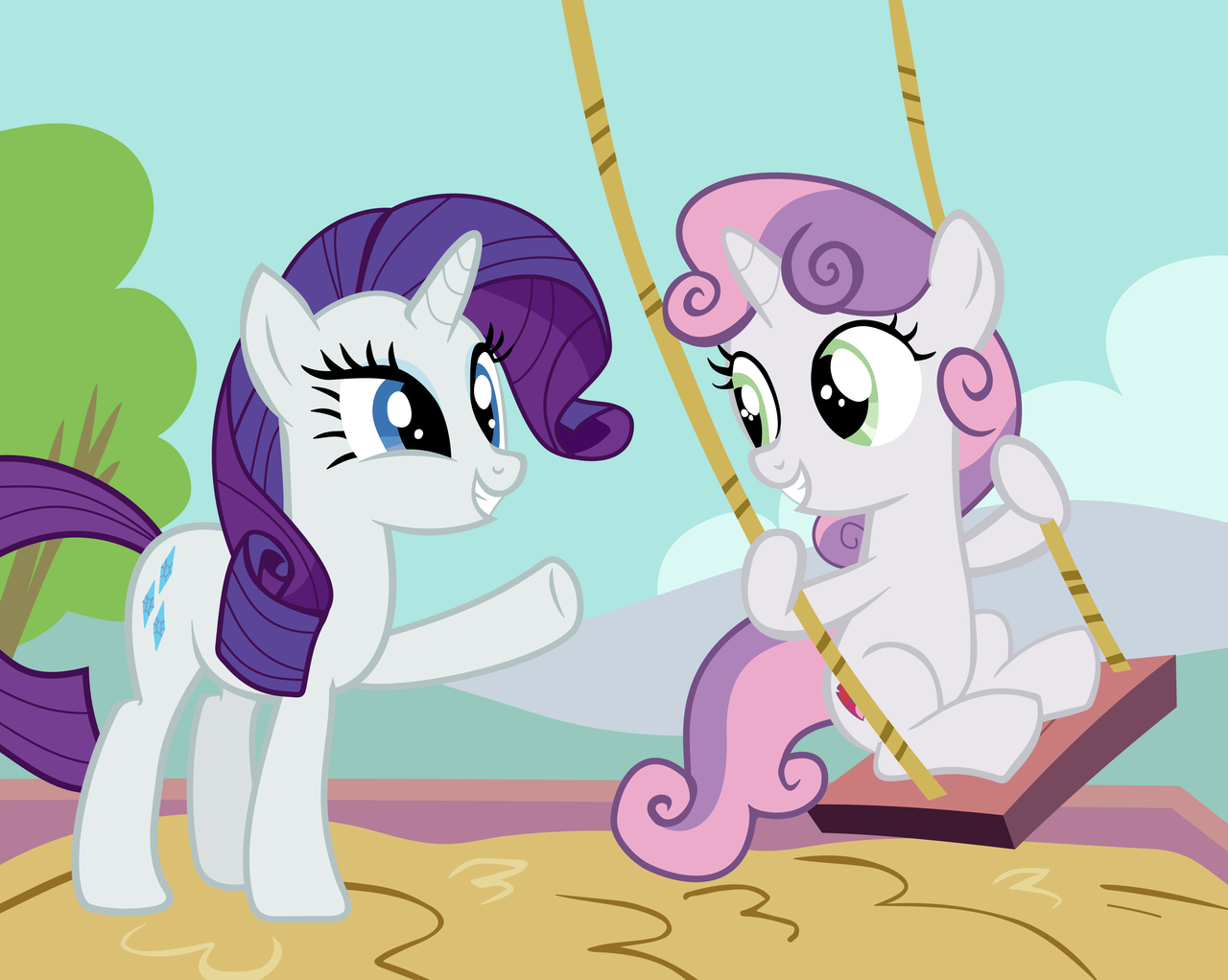 #1444653 - safe, artist:frownfactory, rarity, sweetie belle, pony ...