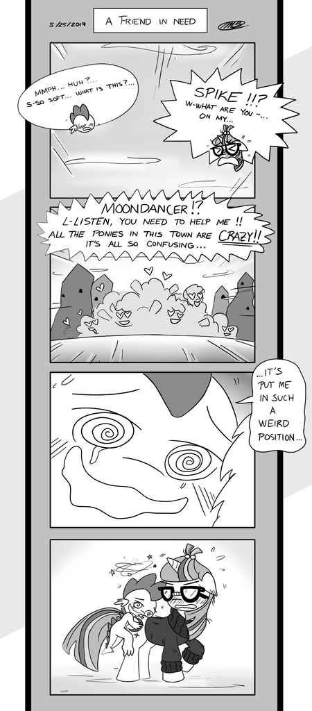 #1445674 - suggestive, artist:loreto-arts, moondancer, spike, dragon ...