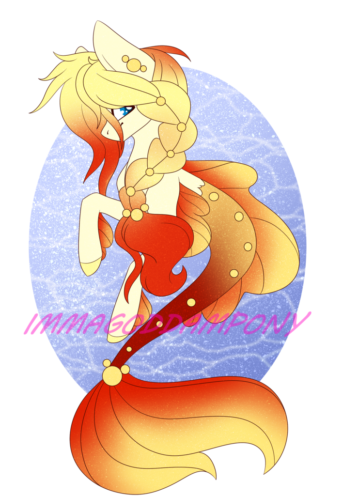 #1445931 - safe, artist:immagoddampony, oc, oc only, merpony, original species, blue eyes ...