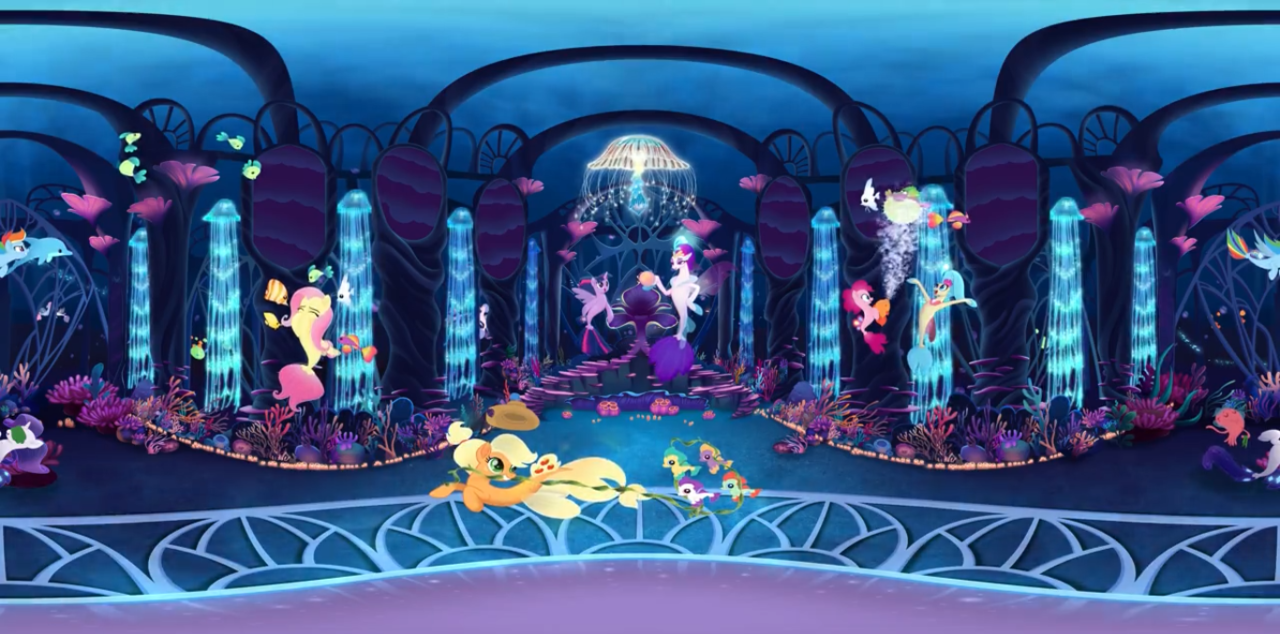 #1446159 - safe, applejack, fluttershy, pinkie pie, princess skystar ...