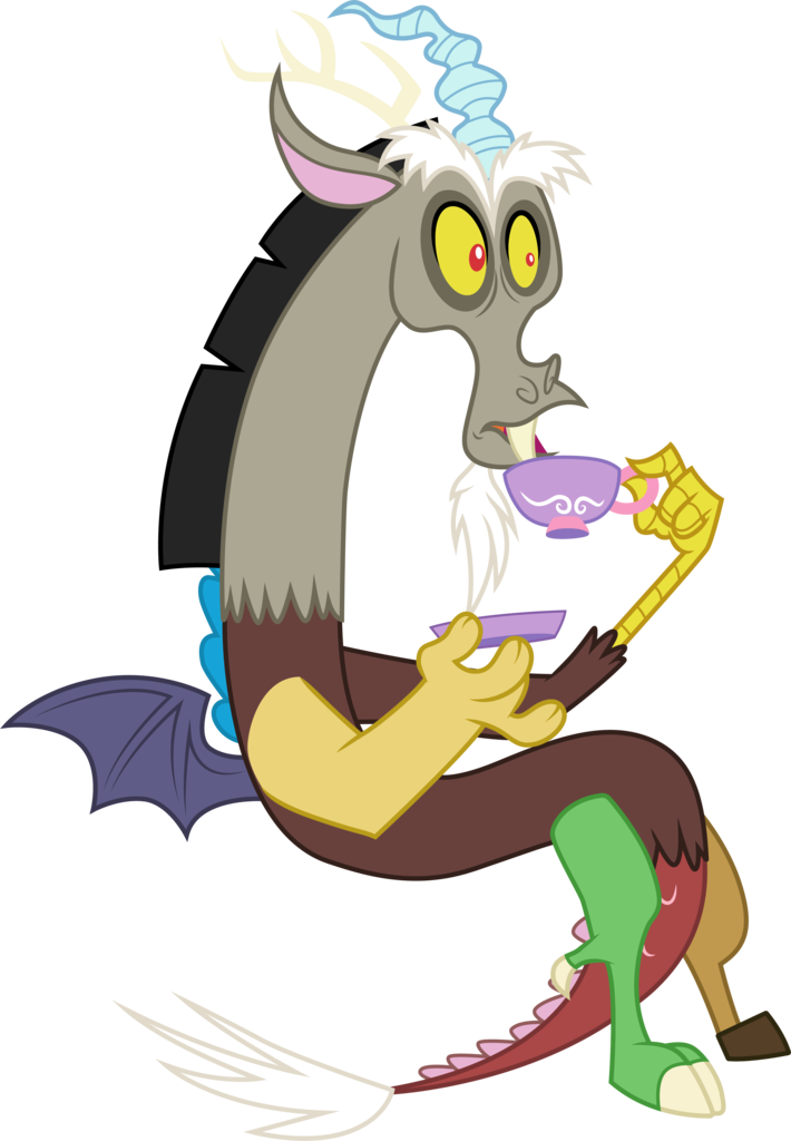 #1447353 - safe, artist:cloudy glow, discord, draconequus, g4, cup ...