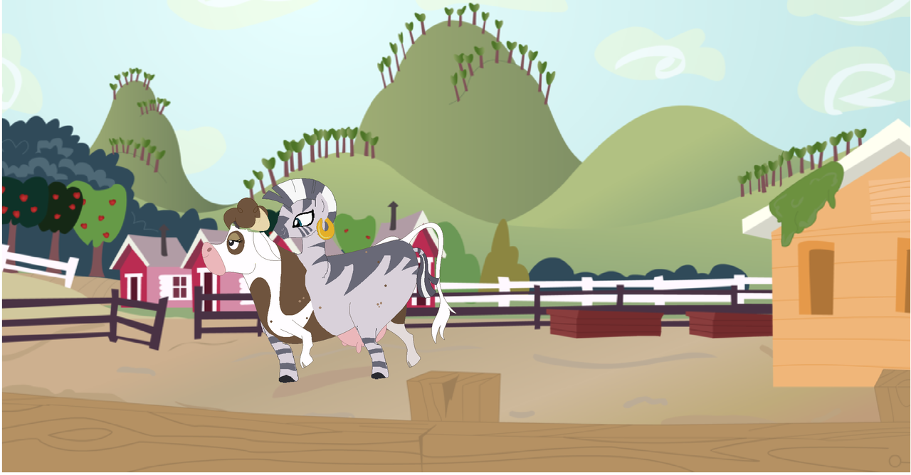 #1432193 - safe, artist:theunknowenone1, daisy jo, zecora, cow, g4 ...