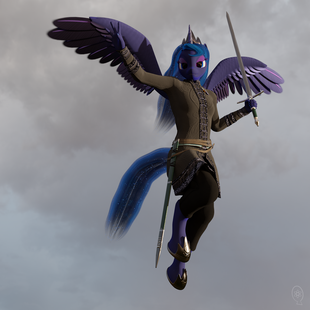 1432676 Safe Artiststellarator Princess Luna Alicorn Anthro