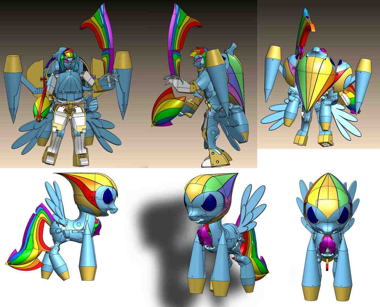 #1467045 - safe, rainbow dash, pony, robot, robot pony, g4, 3d, armor ...