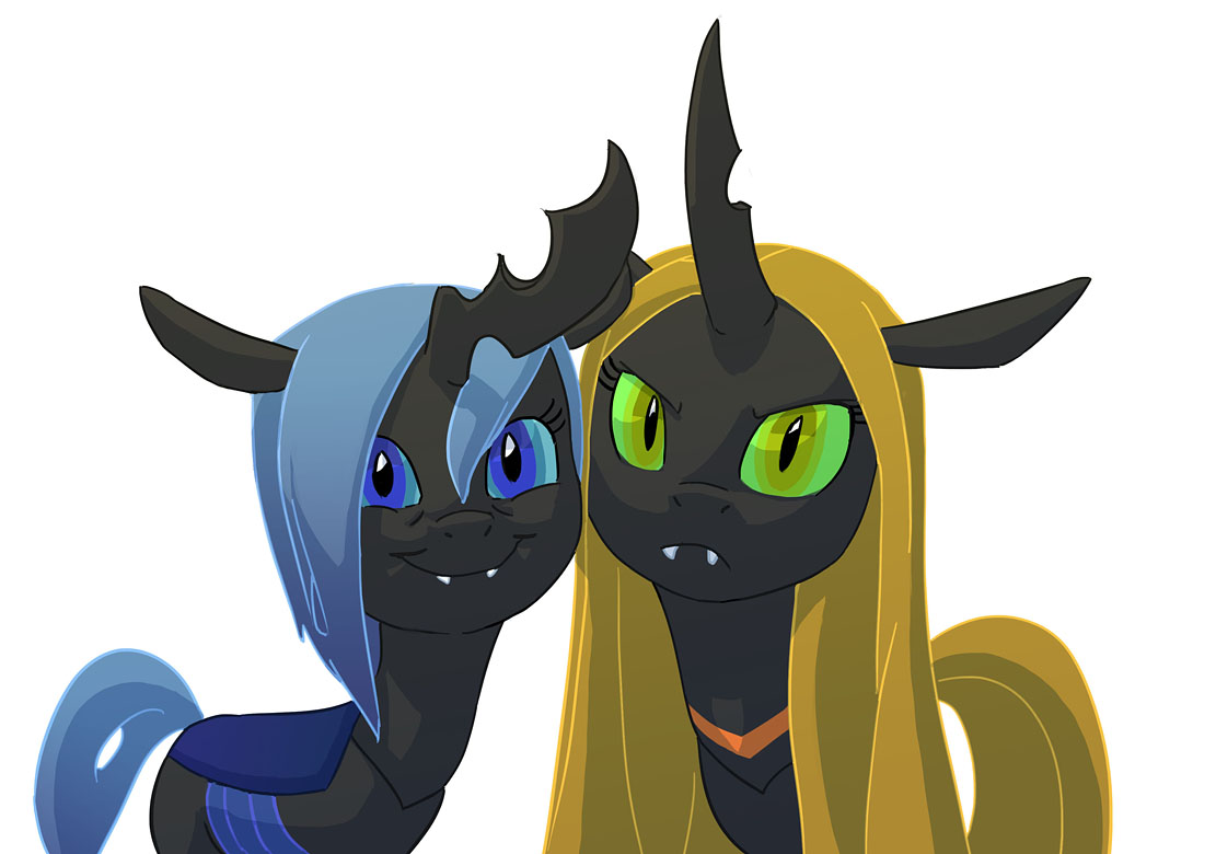 #1473549 - safe, artist:carnifex, oc, oc only, oc:ambrosia, oc:myxine, changeling, changeling ...