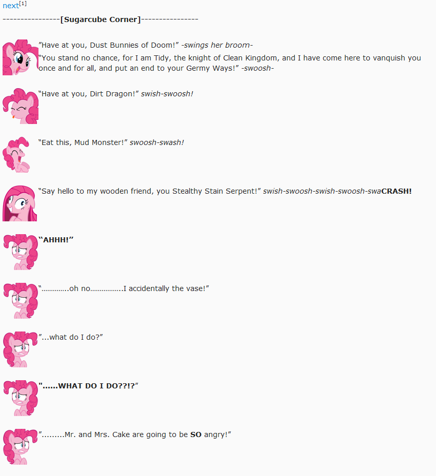 #1474625 - safe, artist:dziadek1990, pinkie pie, g4, dialogue, emote ...