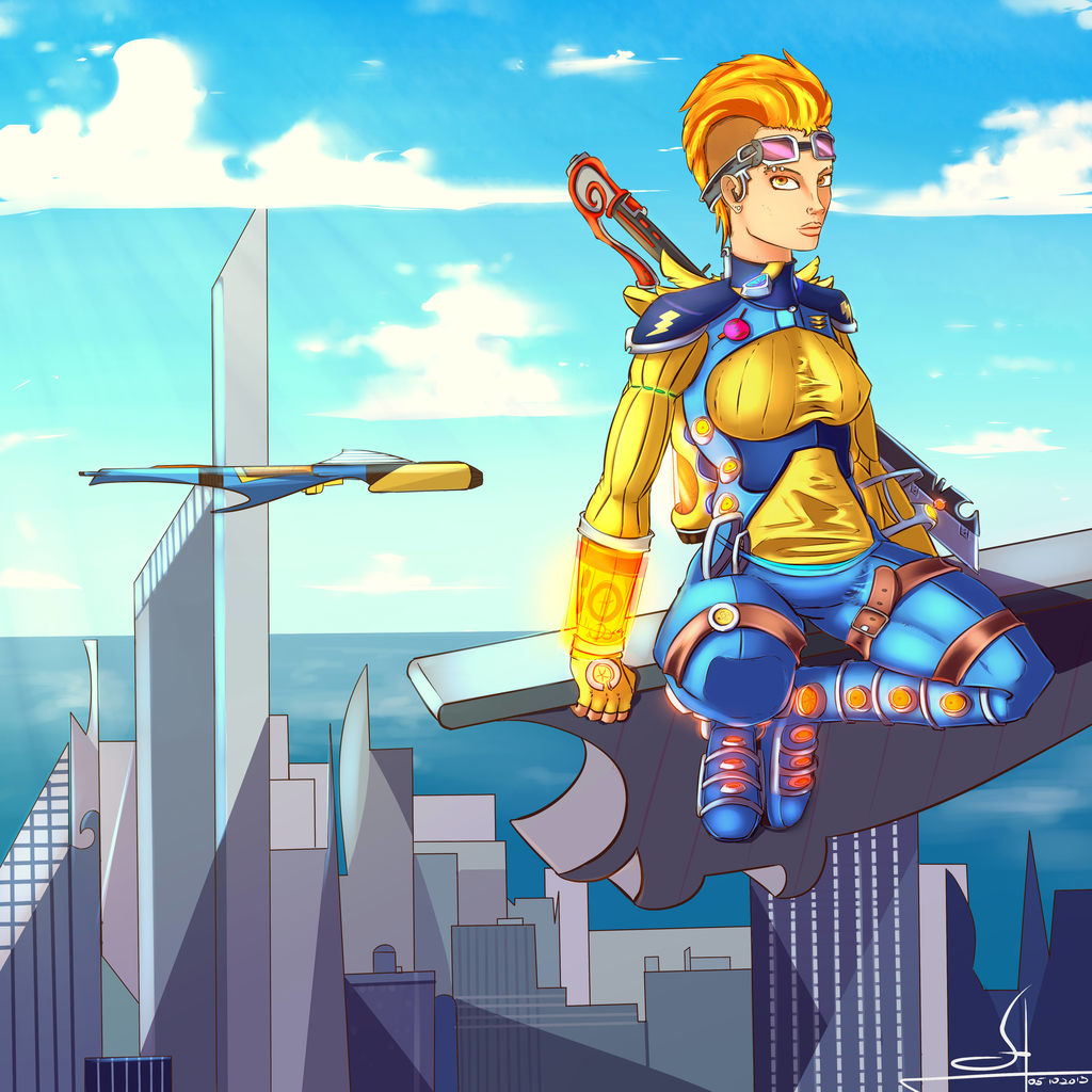 #1485656 - safe, artist:1vladislav, spitfire, human, g4, airship ...