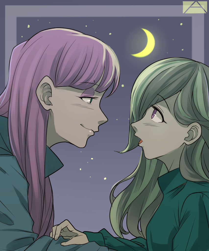 #1486184 - safe, artist:m@k, marble pie, maud pie, human, g4, crescent ...