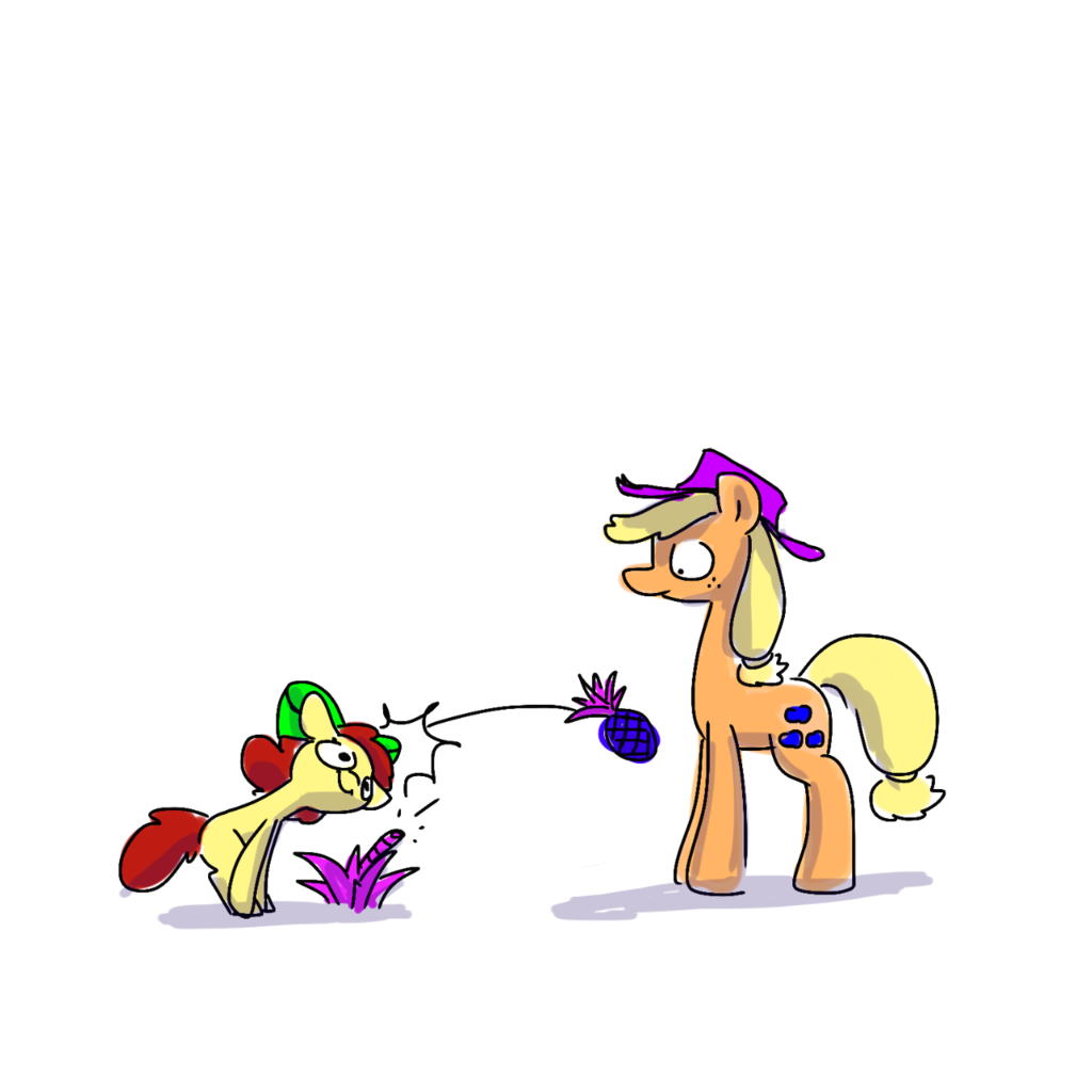 #1490335 - safe, artist:hotkoin, apple bloom, applejack, earth pony ...