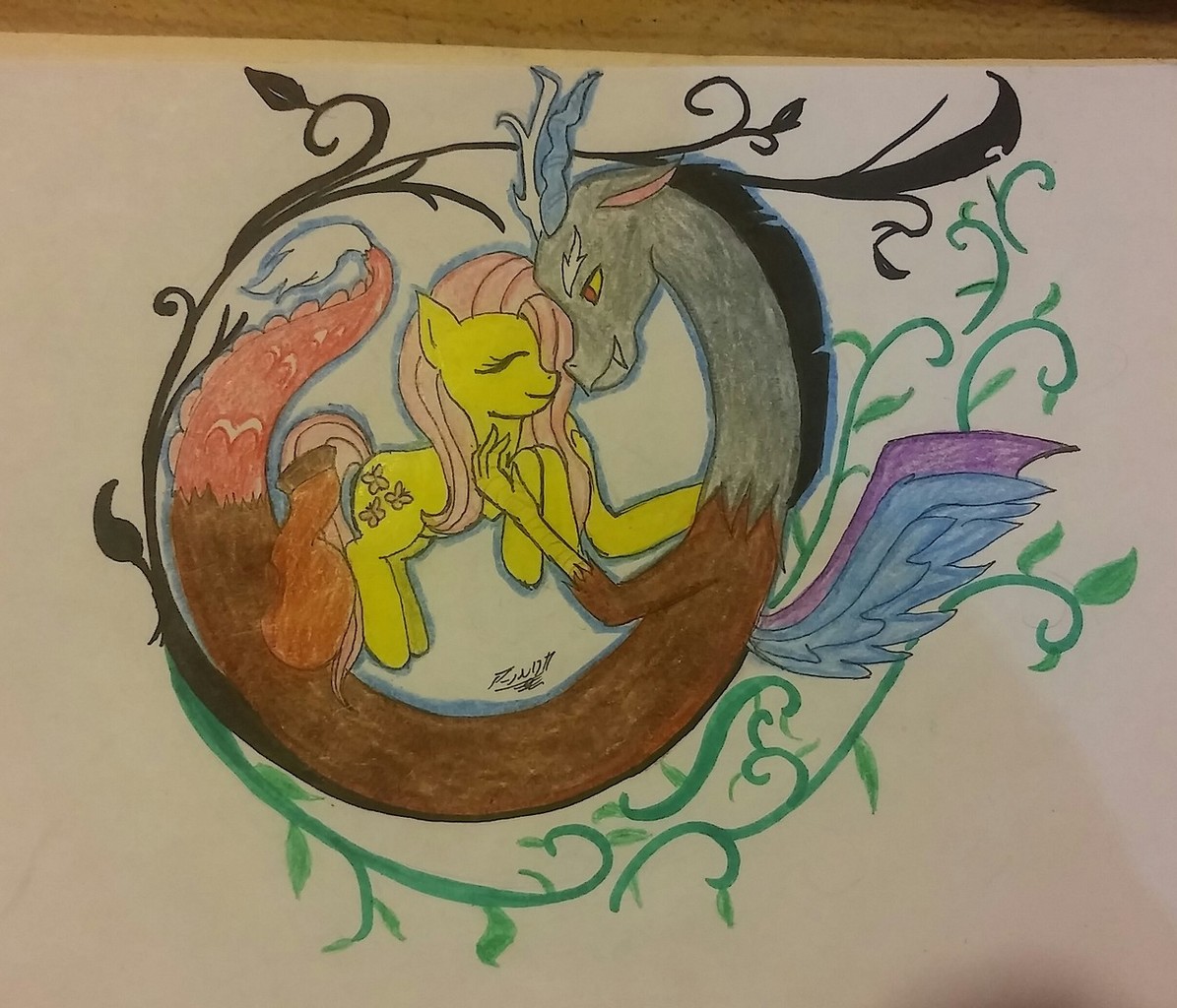 #1490849 - safe, artist:ketsuruithekiller, discord, fluttershy ...