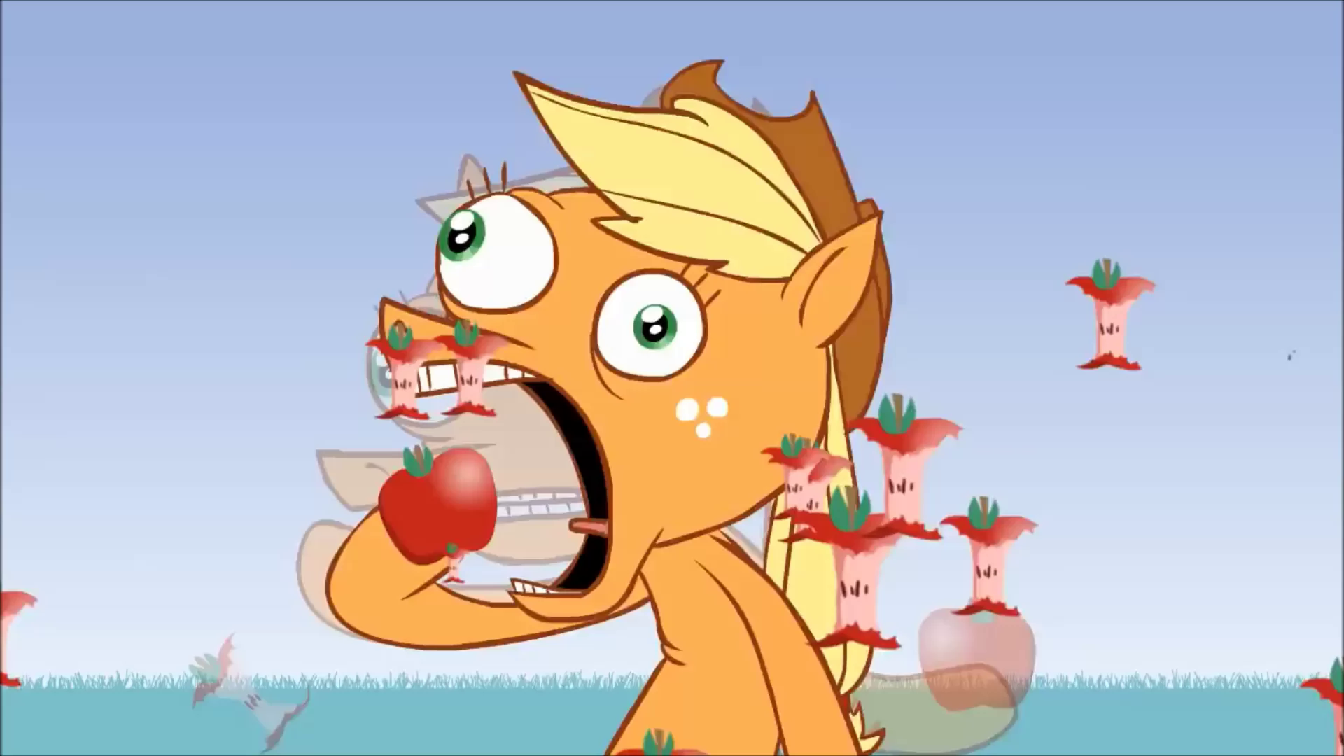 #1492846 - safe, artist:hotdiggedydemon, applejack, fluttershy, pinkie ...