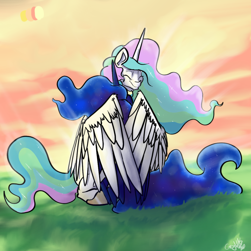 Princess Luna And Celestia Hug